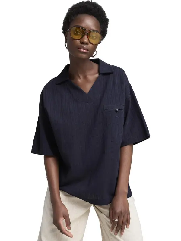 PUMA Yona Oversized Polo Shirt - Blue