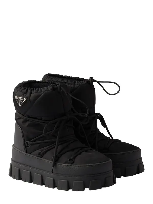 Prada Re-nylon Gabardine Après-ski Booties - Black