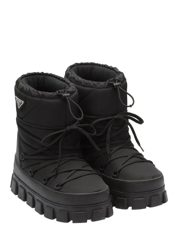 Prada Re-nylon Gabardine Après Ski Booties - Black