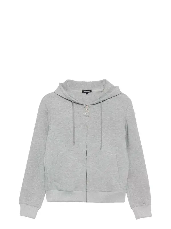 GROUND ZERO Trompe L'oeil-print Zip-up Hoodie - Grey