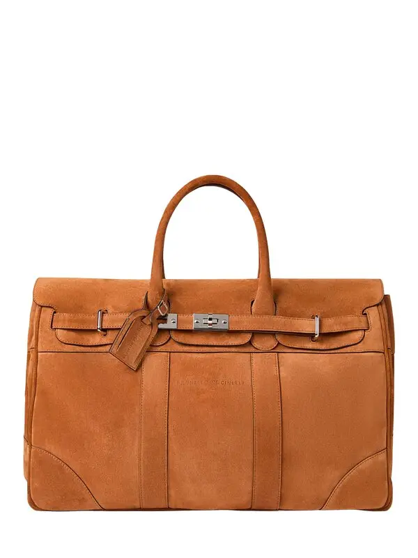Brunello Cucinelli Suede Holdall - Brown