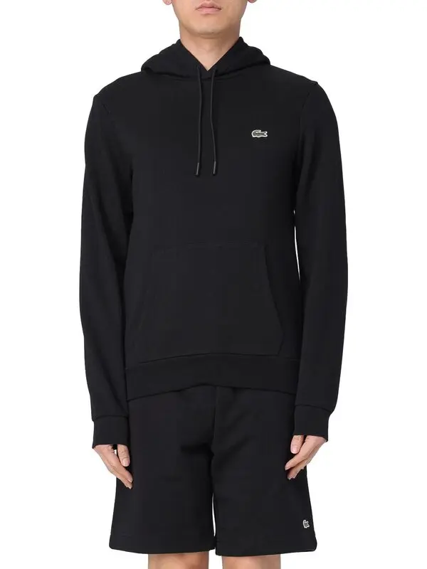 Lacoste Logo Embroidered Hoodie - Black