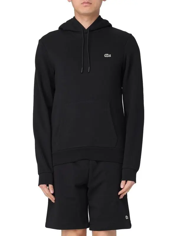 Lacoste Cotton Hooded Sweatshirt - Black