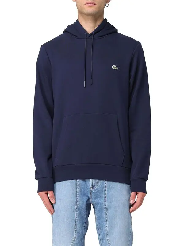 Lacoste Logo Embroidered Hoodie - Blue