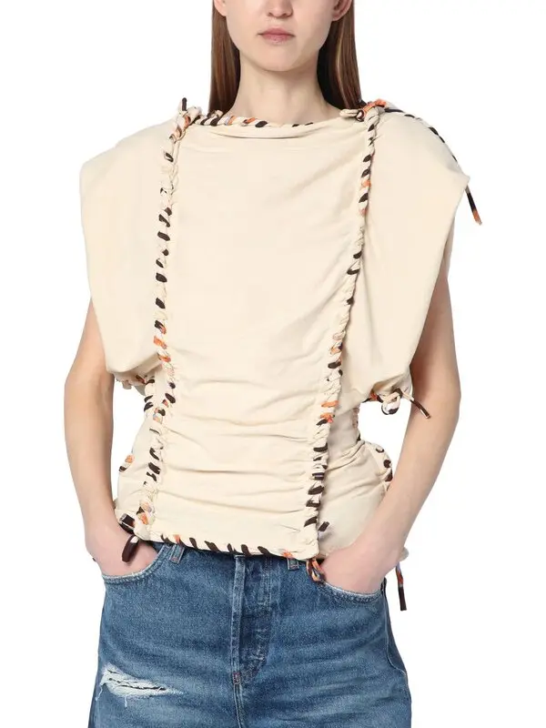 Isabel Marant Zohra Cotton Top - White