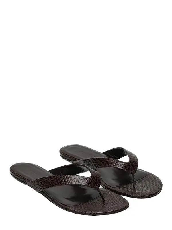Le Monde Beryl Leather Flip Flops - Brown