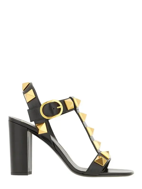 Valentino Garavani Roman Studded Leather Sandals - Black