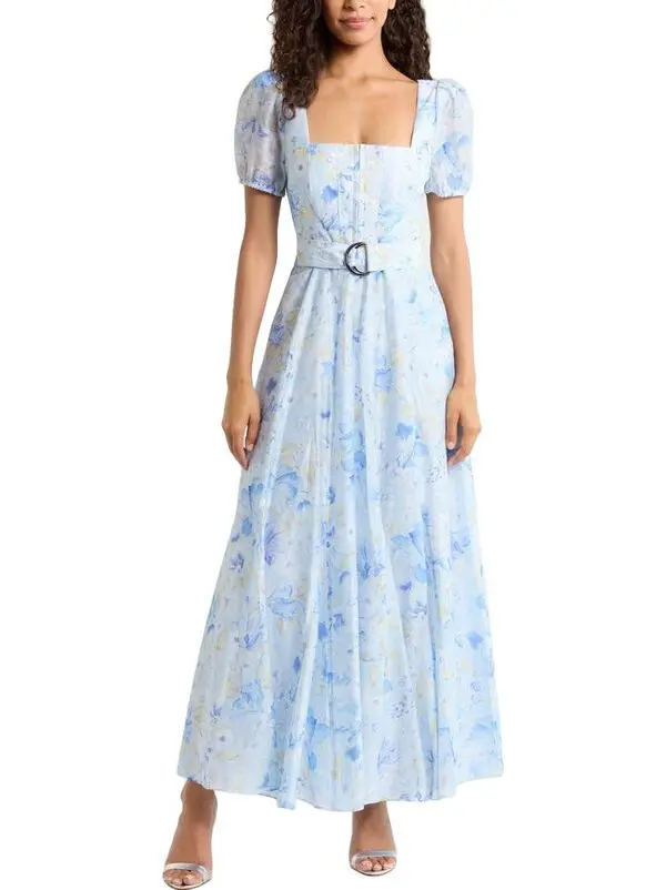 EVER NEW Marigold Belted Maxi Dress - Blue Macy Floral