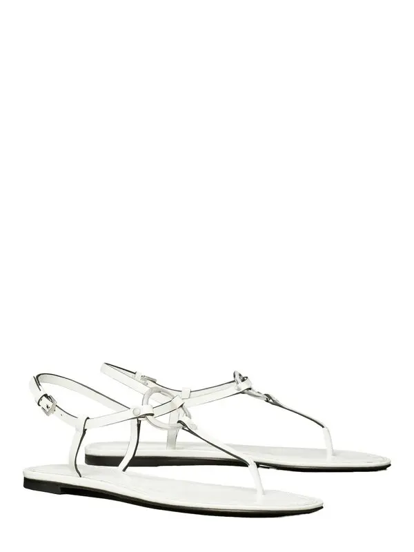 Tory Burch Ring Thong Sandal - Bianco / Silver