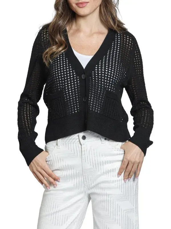 APNY Open Stitch Cardigan - Black