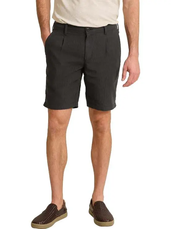 Tommy Bahama Isla Sands Striped Linen-blend Shorts - Black