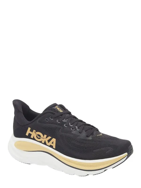 Hoka Clifton Running Shoe - Black/gold
