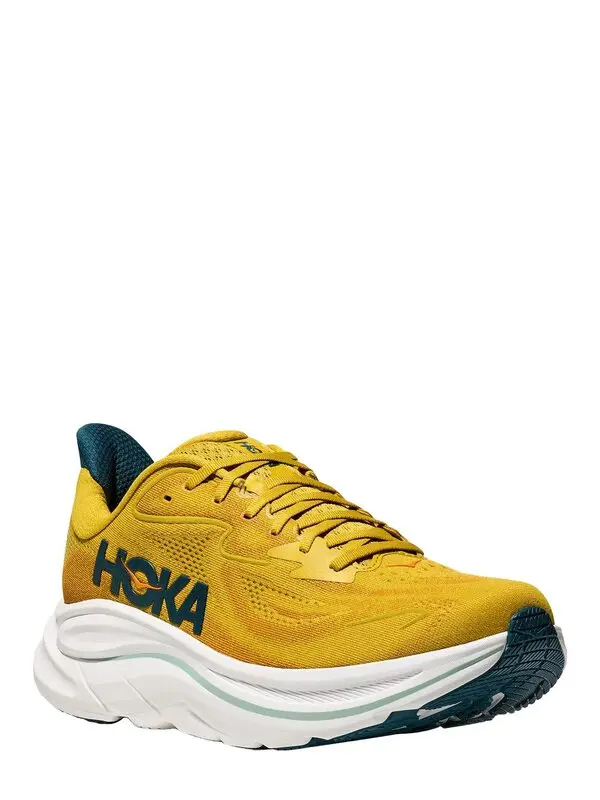 HOKA® Clifton Running Shoe Wide Width - Yellow Gold/tidal Wave