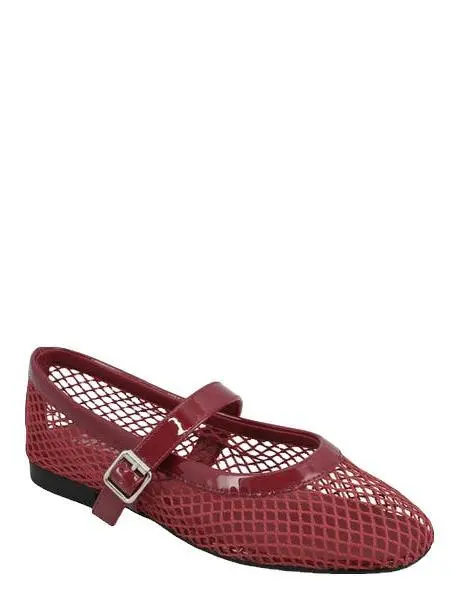 Mia Rayza Woven Mary Jane Flat - Red