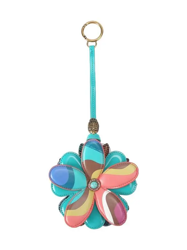 Kurt Geiger Flower Bag Charm - Aqua Multi