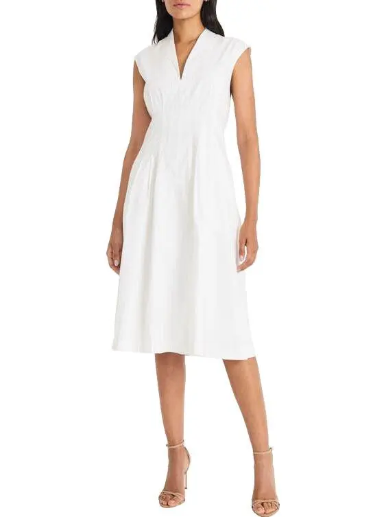 Maggy London Fit & Flare Dress - Brilliant White