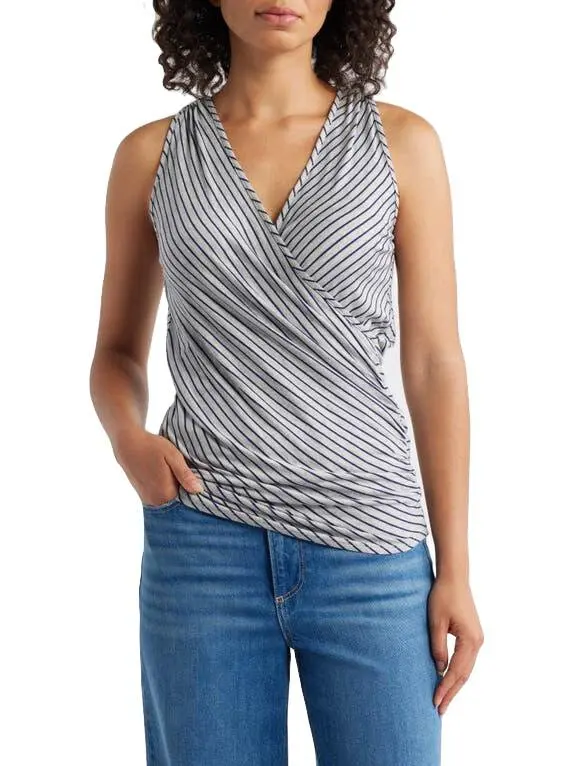 Loveappella Wrap Halter Tank - Heather Grey