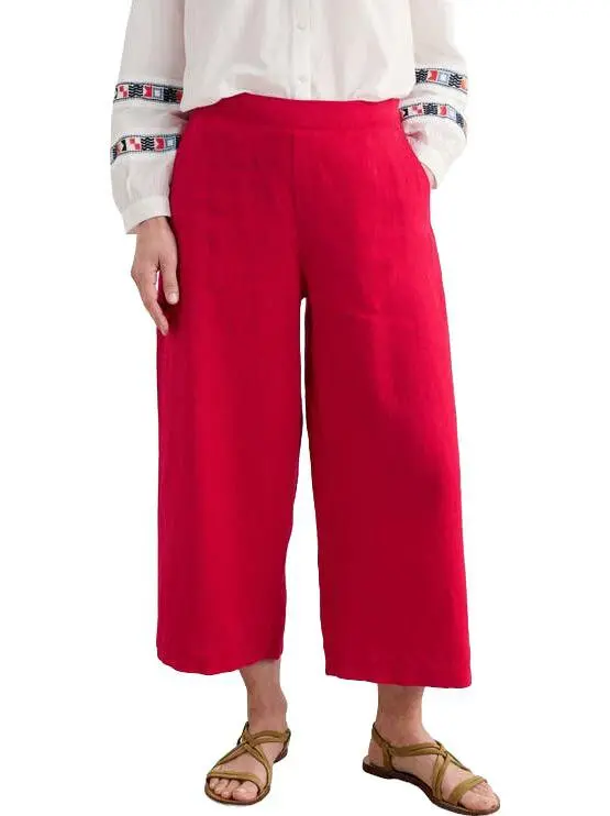 SEASALT CORNWALL Merrivale Linen Culottes - Scarlet