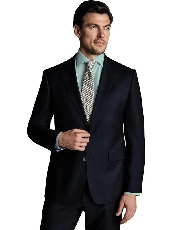 CHARLES TYRWHITT Slim Fit Twill Natural Stretch Suit Jacket - Navy