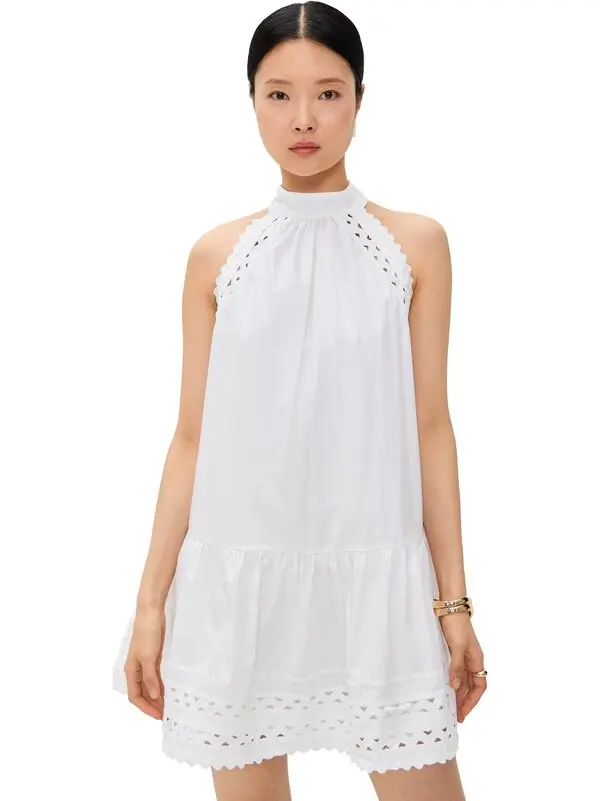 English Factory Scallop Mini Dress - White