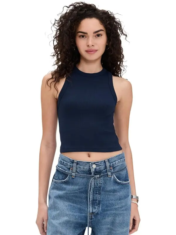 Sold Out NYC Cropped Tank Top - Navy