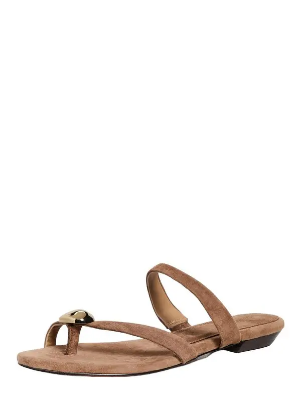 Madewell Mila Hardware Thong Slide Sandals - Aged Cognac