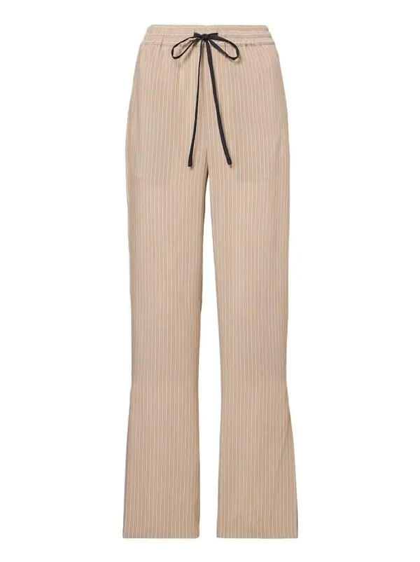 Victoria Beckham Striped Pajama Pants - Beige