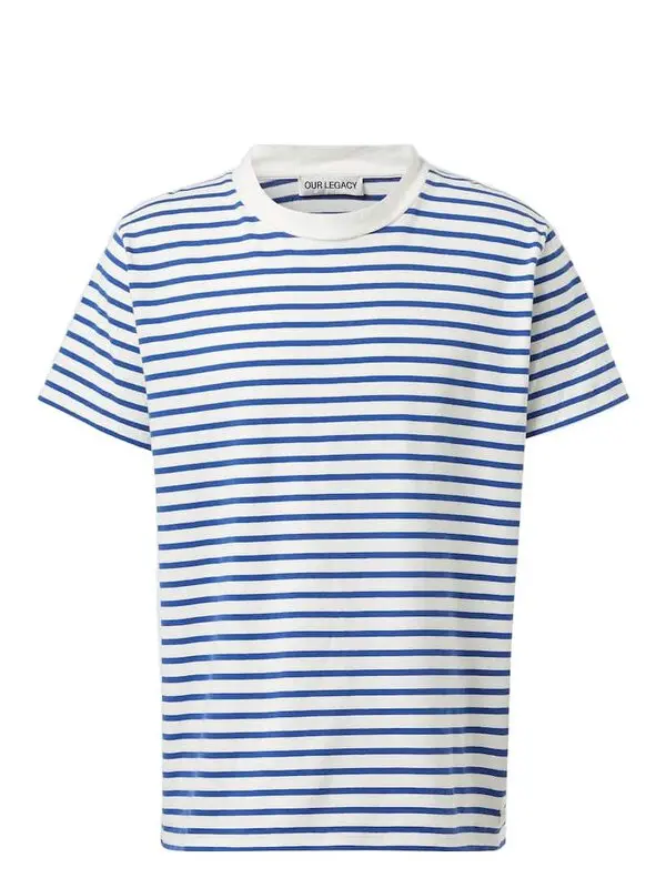 Our Legacy Bliss Striped Cotton T-shirt - Blue