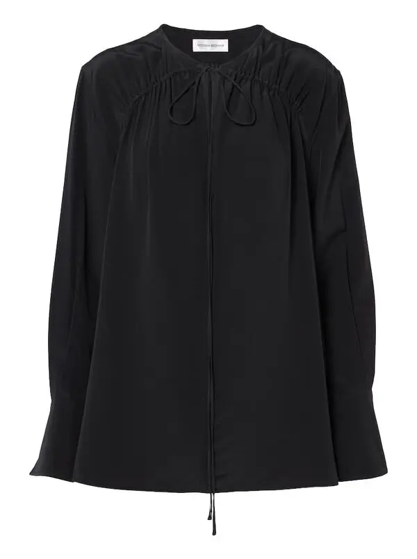 Victoria Beckham Silk Tie-neck Blouse - Black