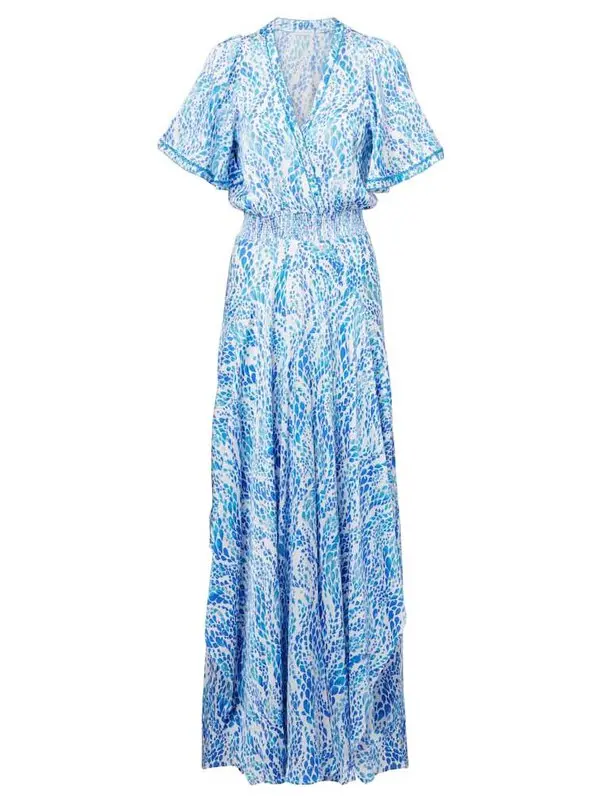 Poupette St Barth Mabelle Printed Maxi Dress - Blue