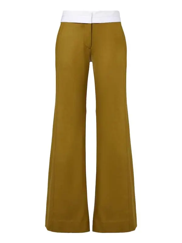Victoria Beckham High-rise Straight Leg Pants - Green