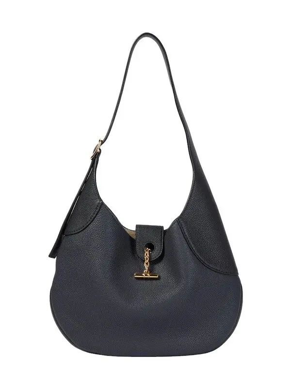 Loro Piana Bobbin Medium Leather Shoulder Bag - Blue
