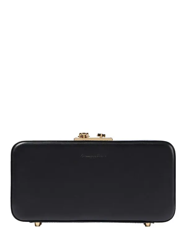 GIANVITO ROSSI Valì Leather Clutch - Black
