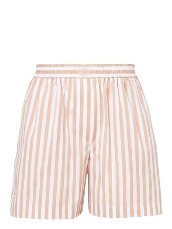 Brunello Cucinelli Striped Cotton And Silk Bermuda Shorts - White