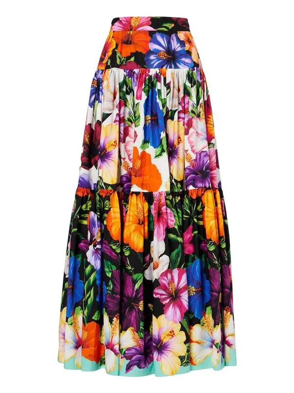 Dolce & Gabbana Floral Tiered Maxi Skirt - Multicoloured