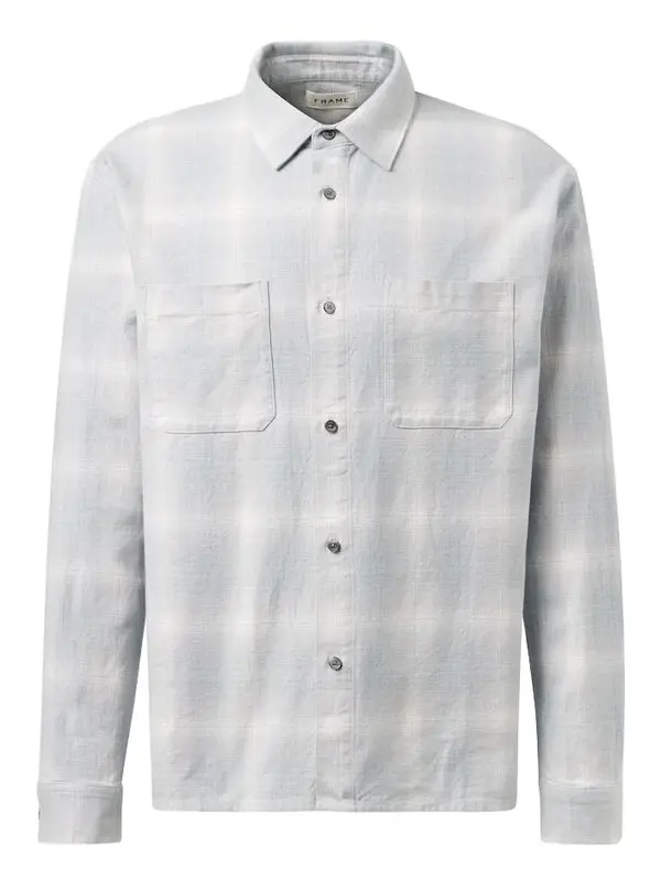 FRAME Checked Cotton Overshirt - Blue