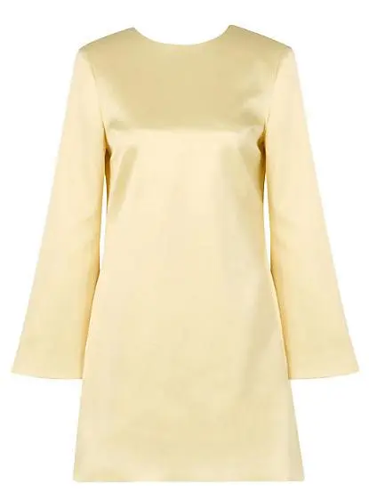 MALINA Elna Bow-trim Satin Mini Dress - Lemon