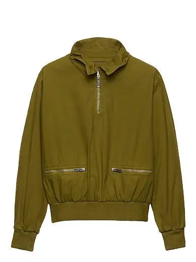 Prada Logo-embellished Pull-on Cotton Jacket - Green