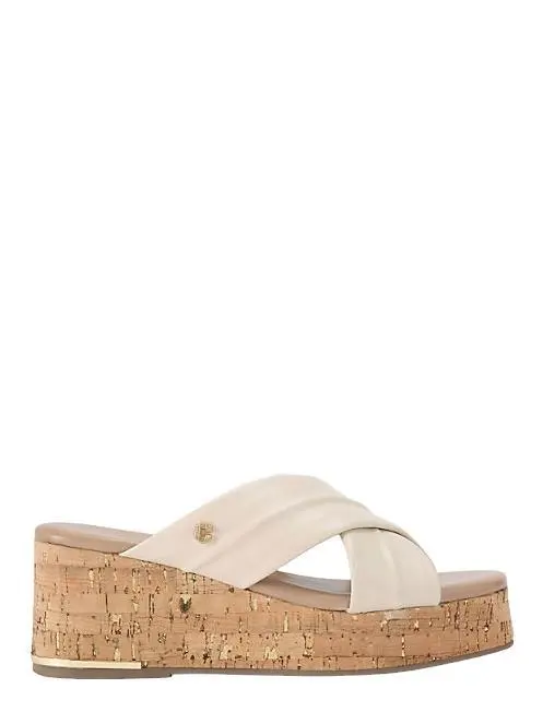 Carvela Fresco Cross-strap Leather Wedges - Bone
