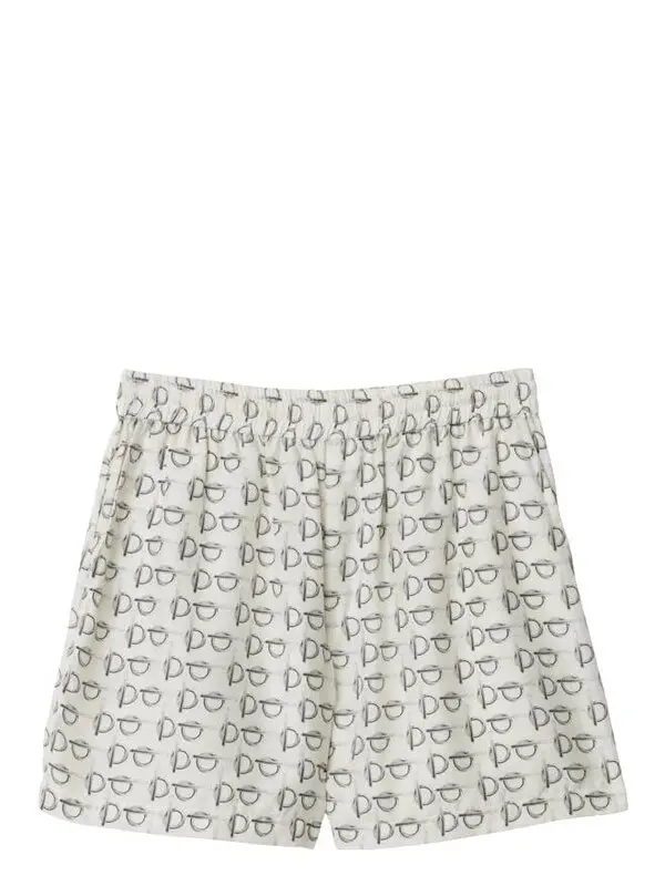 Burberry Mulberry Silk Boxer Shorts - Silver/white