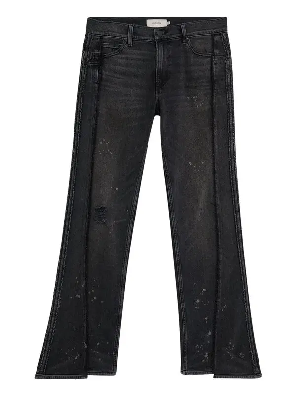 Hudson Jeans Walker Reconstructed Kick Flare Jeans - Reconstructed Blac