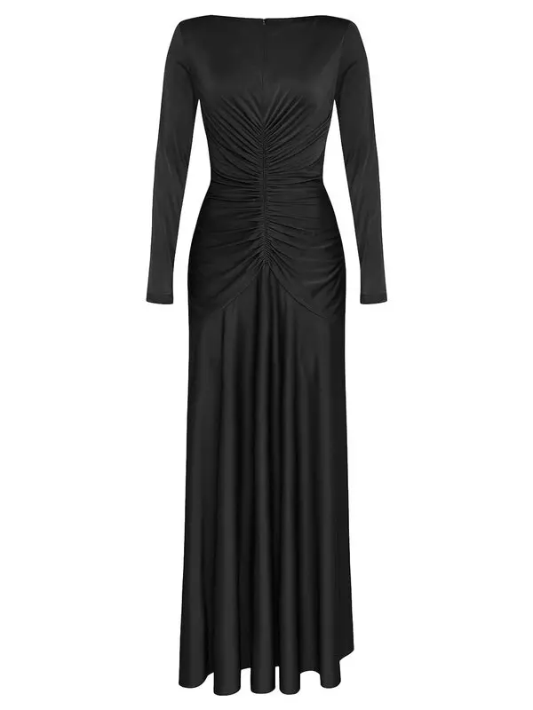 ET OCHS Thea Ruched Jersey Gown - Black