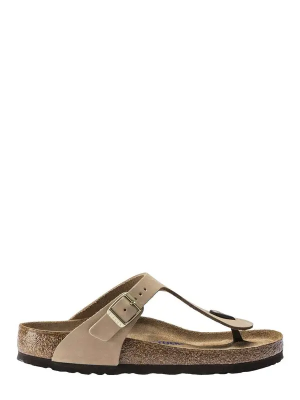 BIRKENSTOCK Gizeh Soft Footbed Nubuck Sandals - Sandcastle