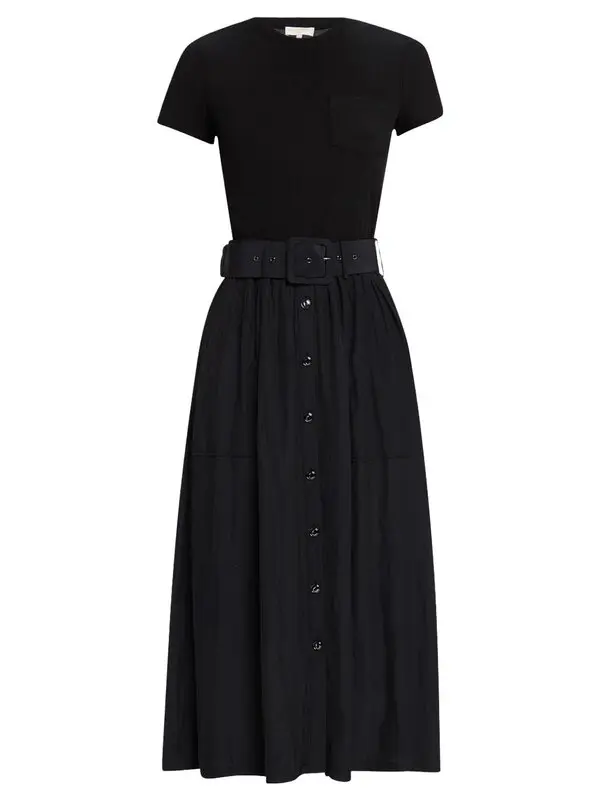Ramy Brook Sylvie Belted Midi Dress - Black