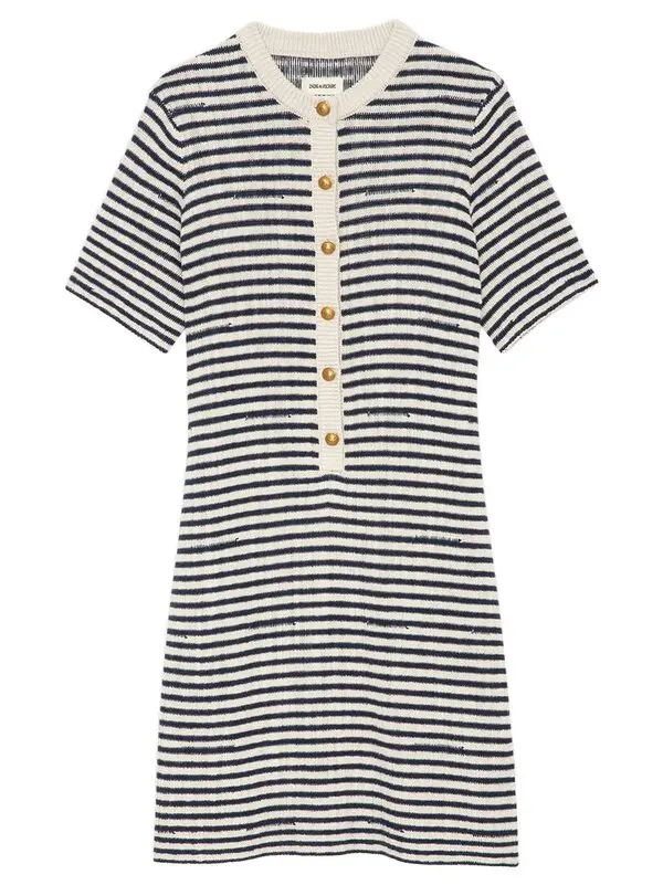 Zadig&Voltaire Tahoe Striped Mini Dress - Encre