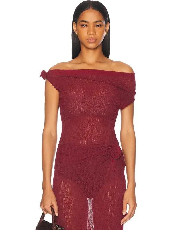 MAYGEL CORONEL Amapola Top - Maroon