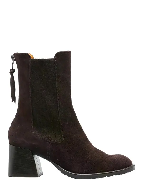 MARA BINI 60mm Suede Ankle Boots - Brown