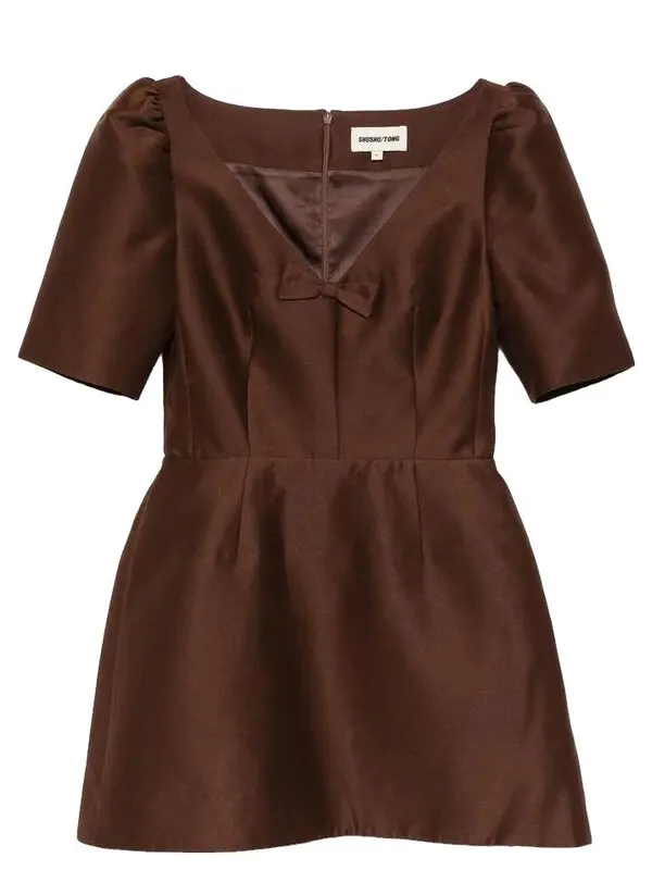 SHUSHU/TONG Dress With Bow Detailing - Brown
