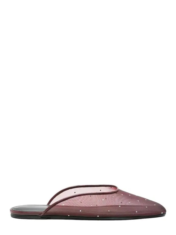 Magda Butrym Crystal-embellished Mesh Mules - Red