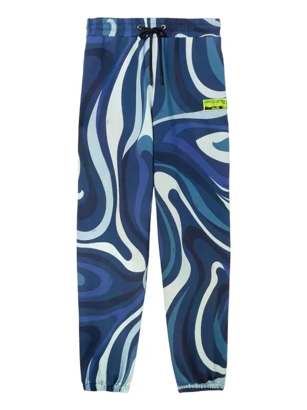 Emilio Pucci Marmo-print Track Pants - Blue